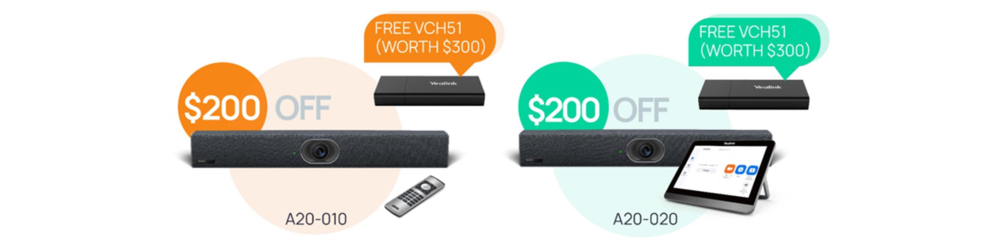 Get $200 Off Yealink A20 MeetingBars Plus a Free VCH51 Sharing Box